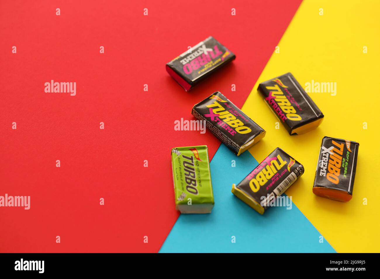 TERNOPIL, UKRAINE - MAY 28, 2022: Turkish retro chewing gums Turbo ...