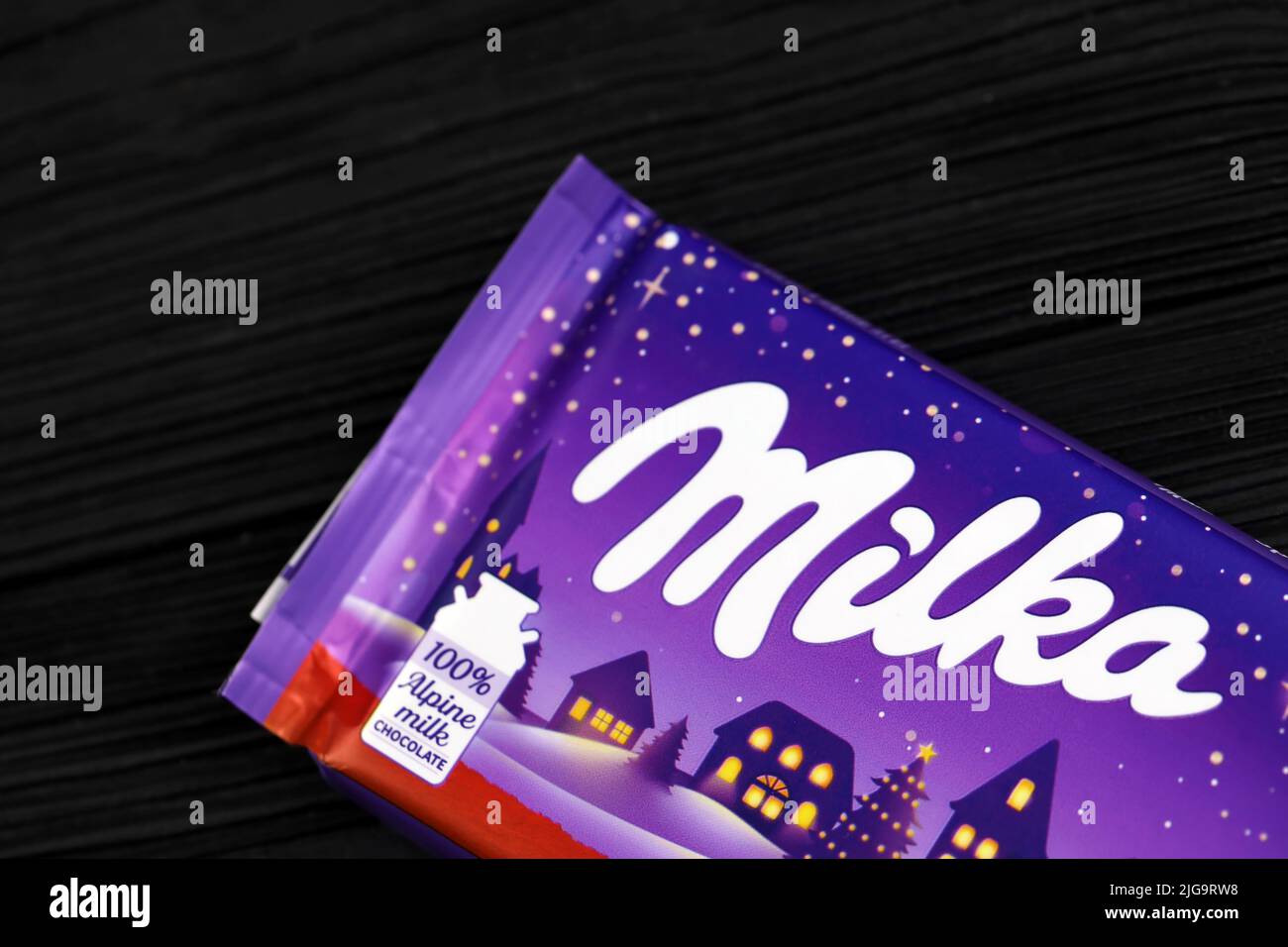 KHARKIV, UKRAINE - JANUARY 27, 2021: Milka spekulaas gingerbread ...