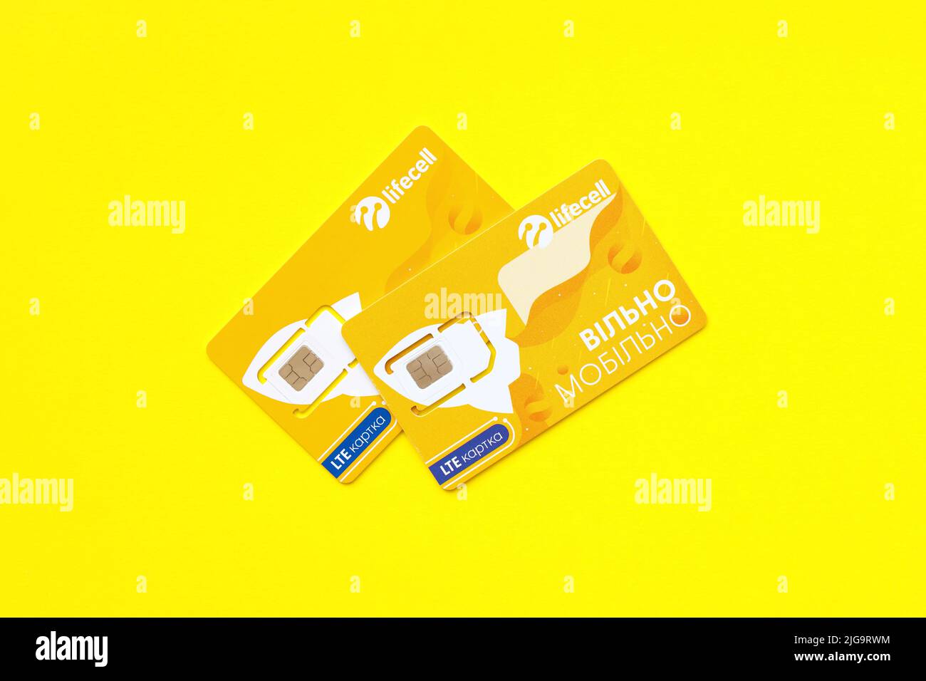 TERNOPIL, UKRAINE - JULY 5, 2022: Lifecell new sim card with free ...