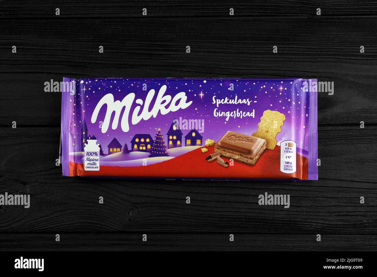 KHARKIV, UKRAINE - JANUARY 27, 2021: Milka spekulaas gingerbread ...