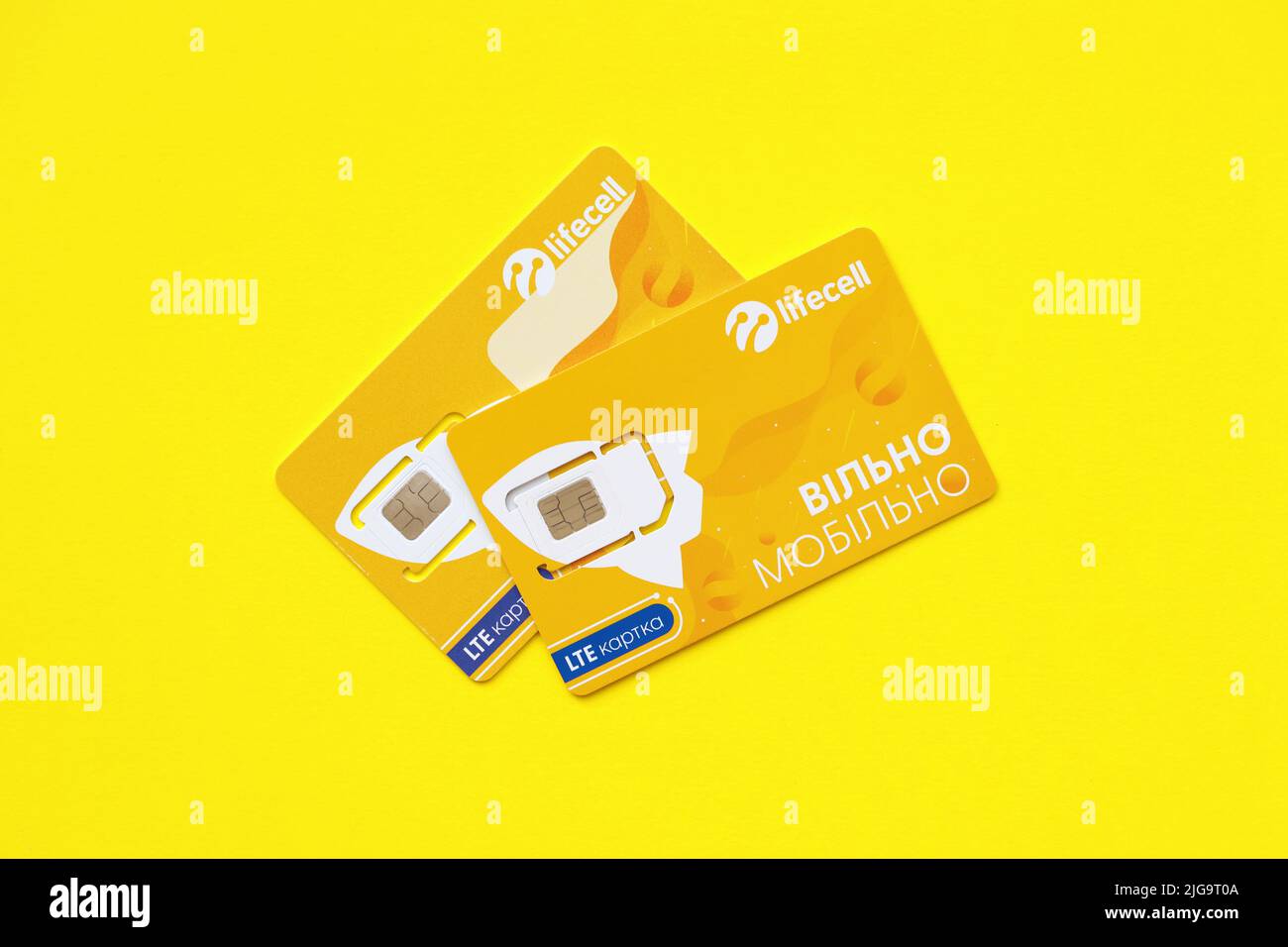 TERNOPIL, UKRAINE - JULY 5, 2022: Lifecell new sim card with free ...
