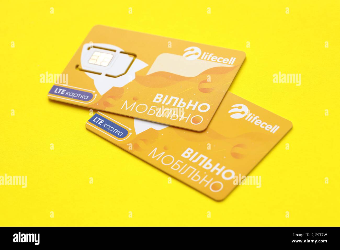TERNOPIL, UKRAINE - JULY 5, 2022: Lifecell new sim card with free ...