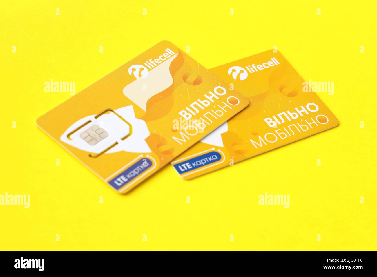 TERNOPIL, UKRAINE - JULY 5, 2022: Lifecell new sim card with free ...