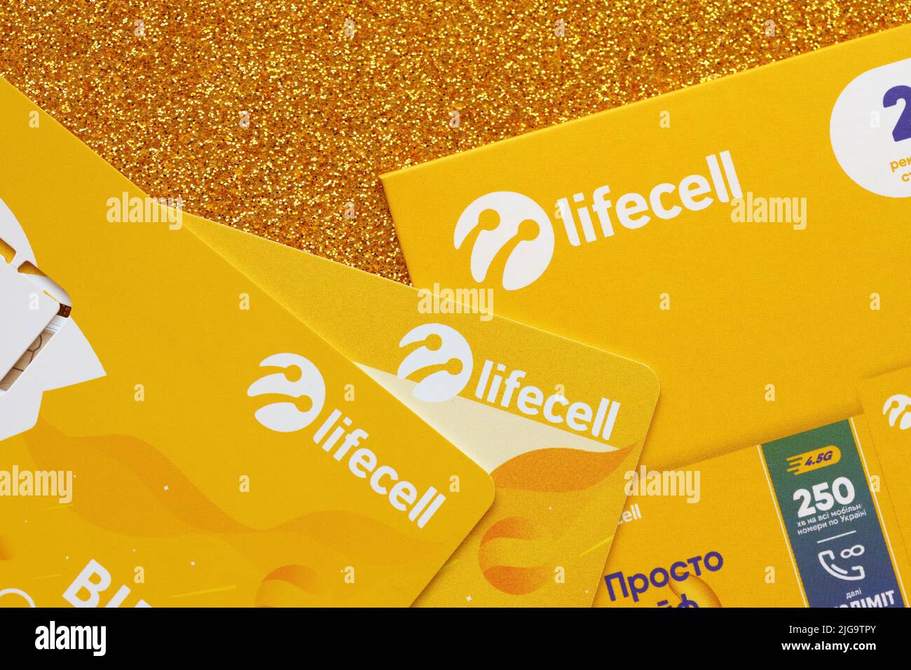 TERNOPIL, UKRAINE - JULY 5, 2022: Lifecell new sim card with free ...