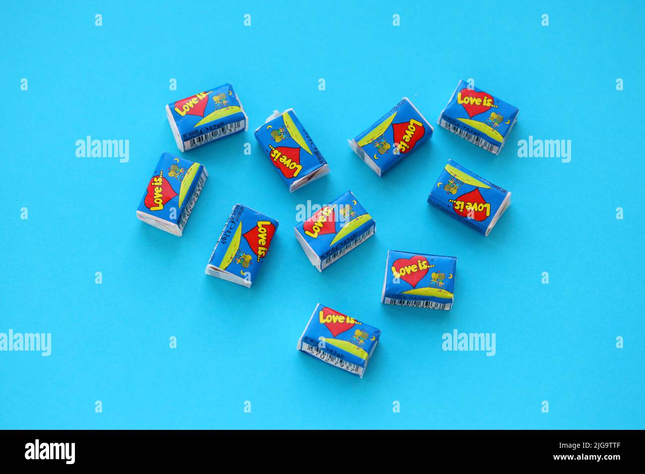 TERNOPIL, UKRAINE - JUNE 23, 2022: Love is - turkish bubble gums from ...