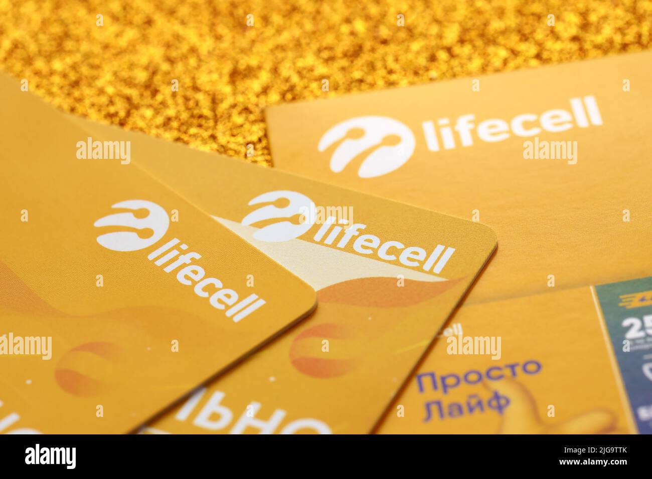 TERNOPIL, UKRAINE - JULY 5, 2022: Lifecell new sim card with free ...