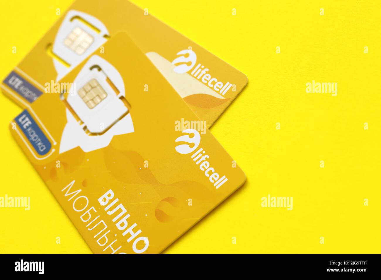 TERNOPIL, UKRAINE - JULY 5, 2022: Lifecell new sim card with free ...