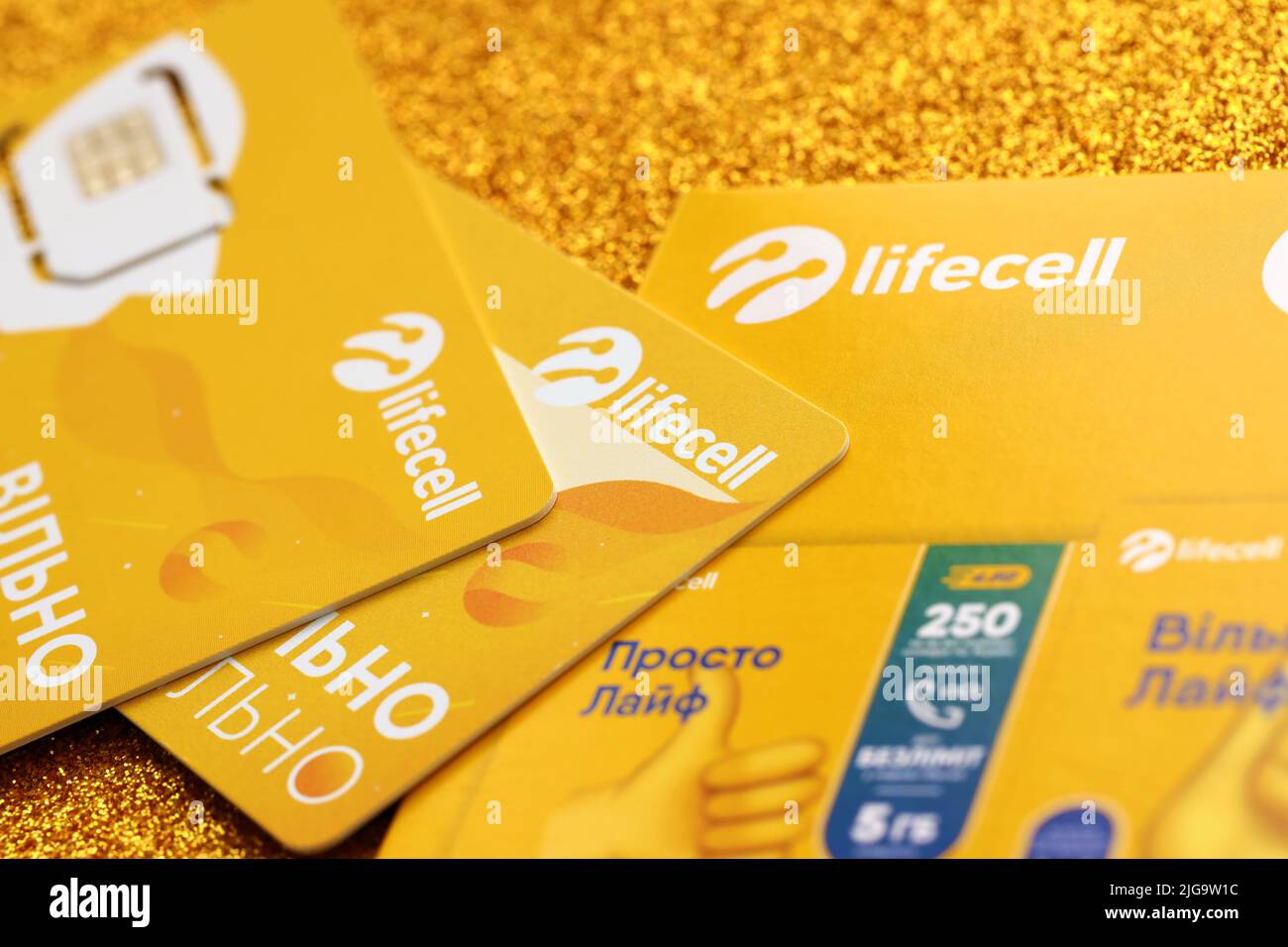 TERNOPIL, UKRAINE - JULY 5, 2022: Lifecell new sim card with free ...