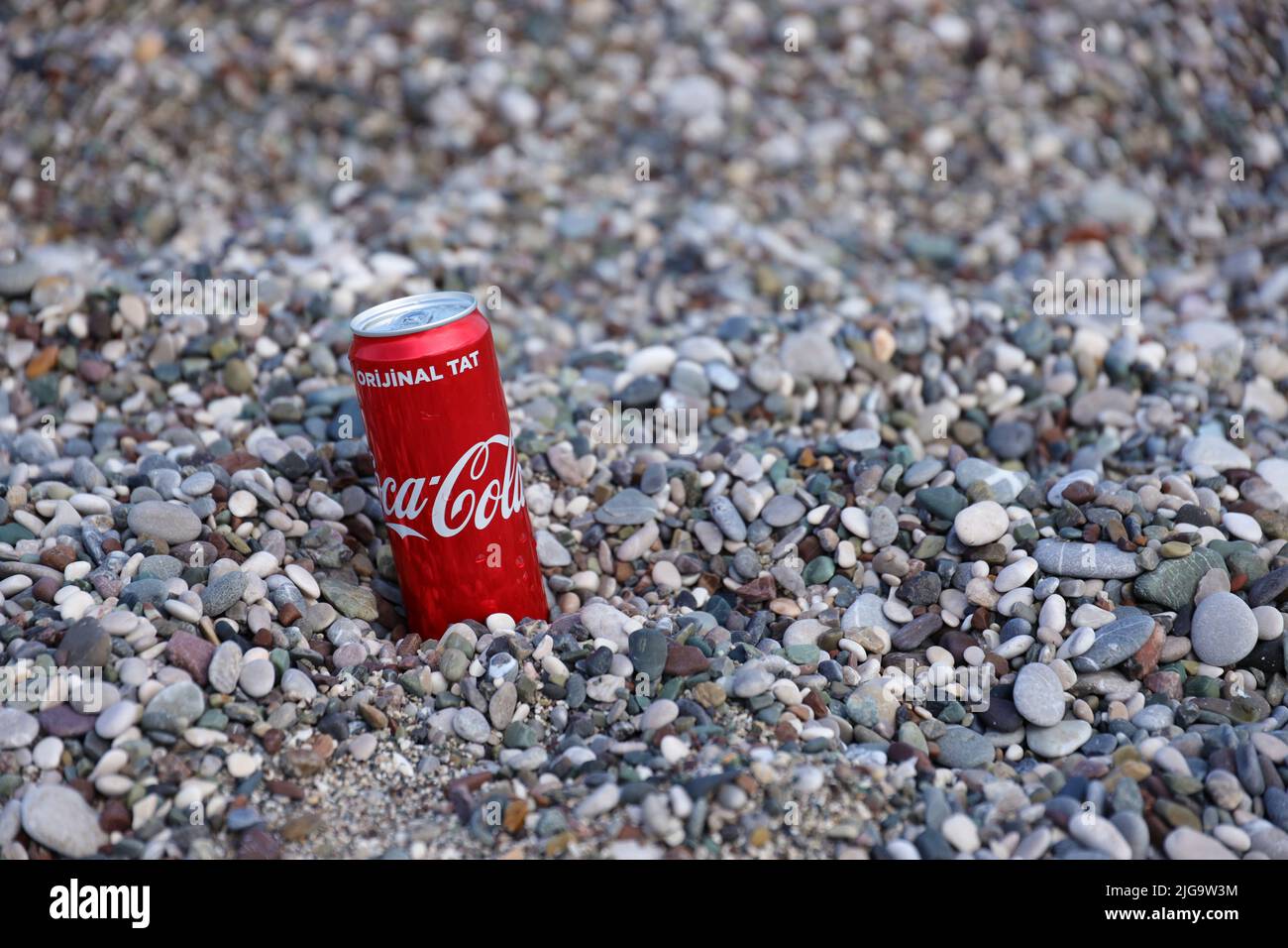 ANTALYA, TURKEY - MAY 18, 2021: Original Coca Cola red tin can lies on ...