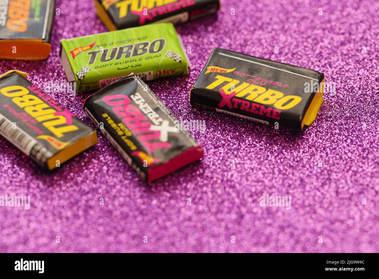 TERNOPIL, UKRAINE - MAY 28, 2022: Turkish retro chewing gums Turbo ...