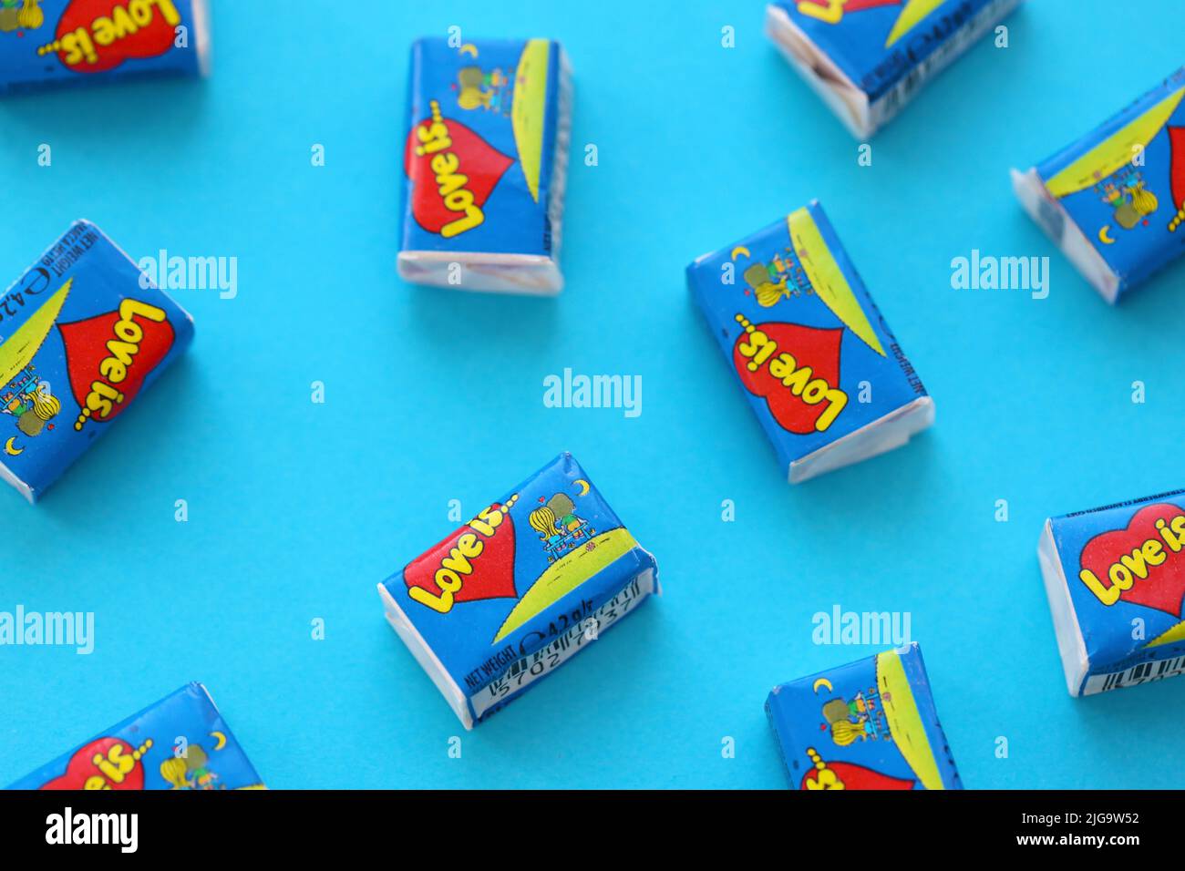 TERNOPIL, UKRAINE - JUNE 23, 2022: Love is - turkish bubble gums from ...