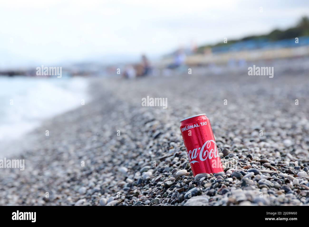 ANTALYA, TURKEY - MAY 18, 2021: Original Coca Cola red tin can lies on ...