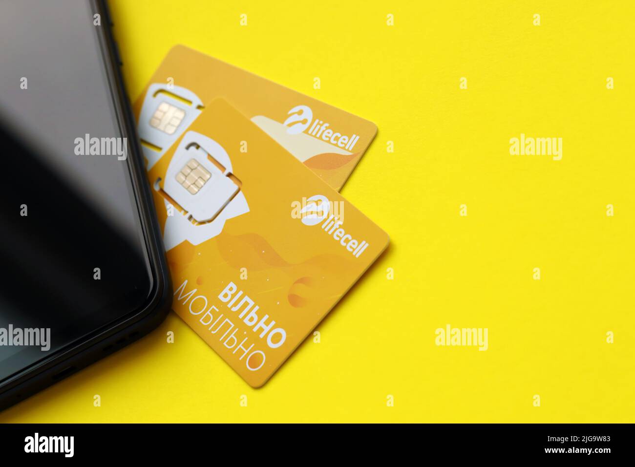 TERNOPIL, UKRAINE - JULY 5, 2022: Lifecell new sim card with free ...