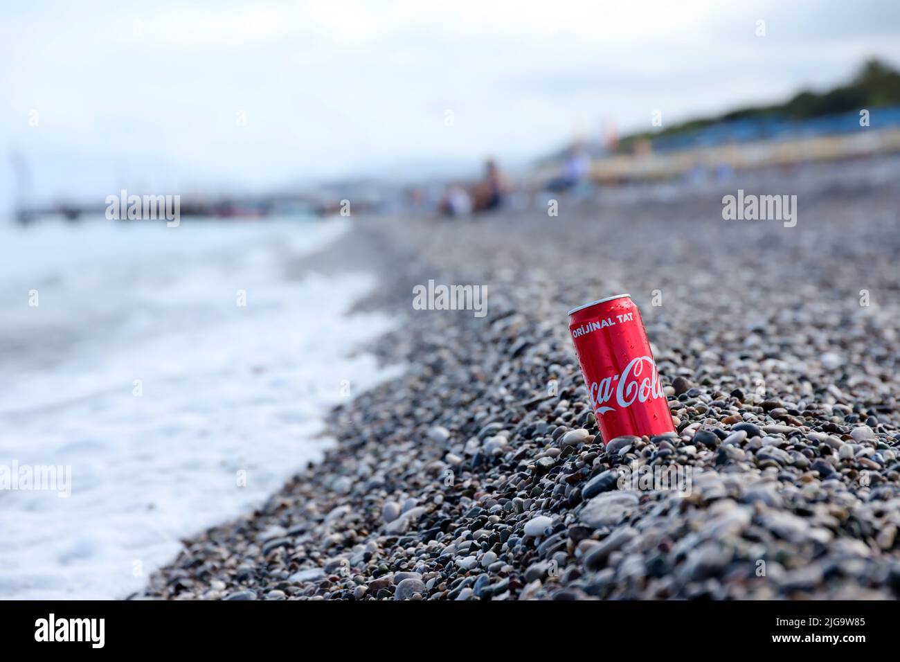 ANTALYA, TURKEY - MAY 18, 2021: Original Coca Cola red tin can lies on ...