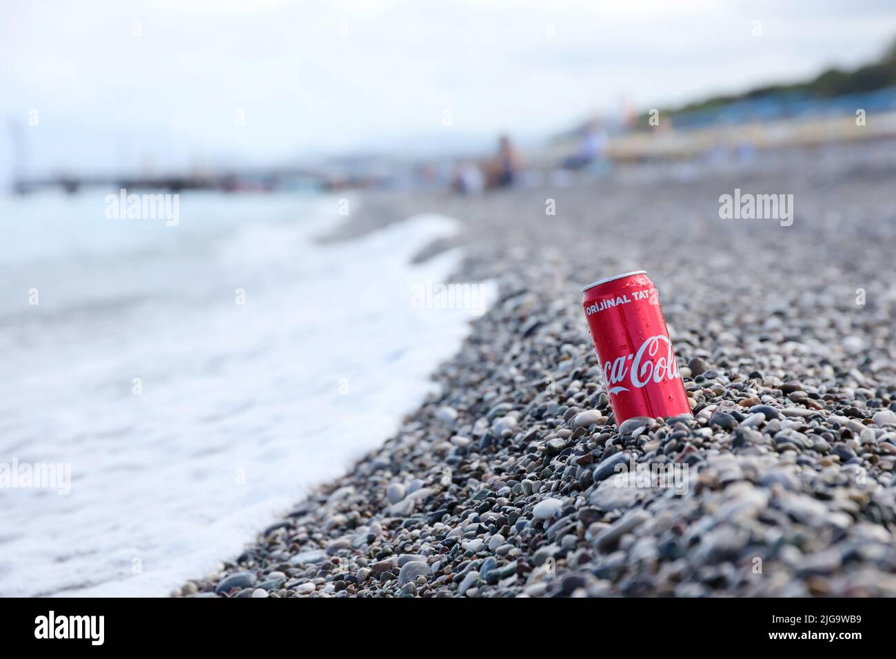 ANTALYA, TURKEY - MAY 18, 2021: Original Coca Cola red tin can lies on ...