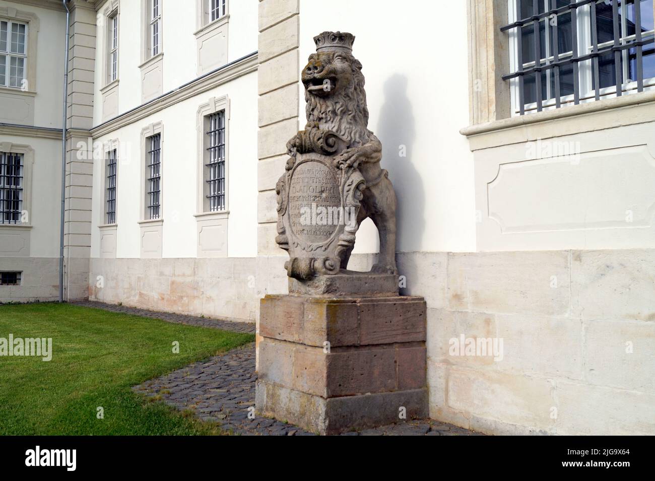 Schloss Fasanerie, palace complex from the 1700s, near Fulda, sculpture ...