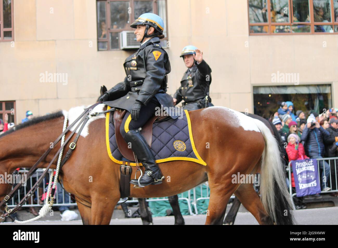 Equestrian police unit at the Macy's Thanksgiving Day Parade, NYC, USA ...