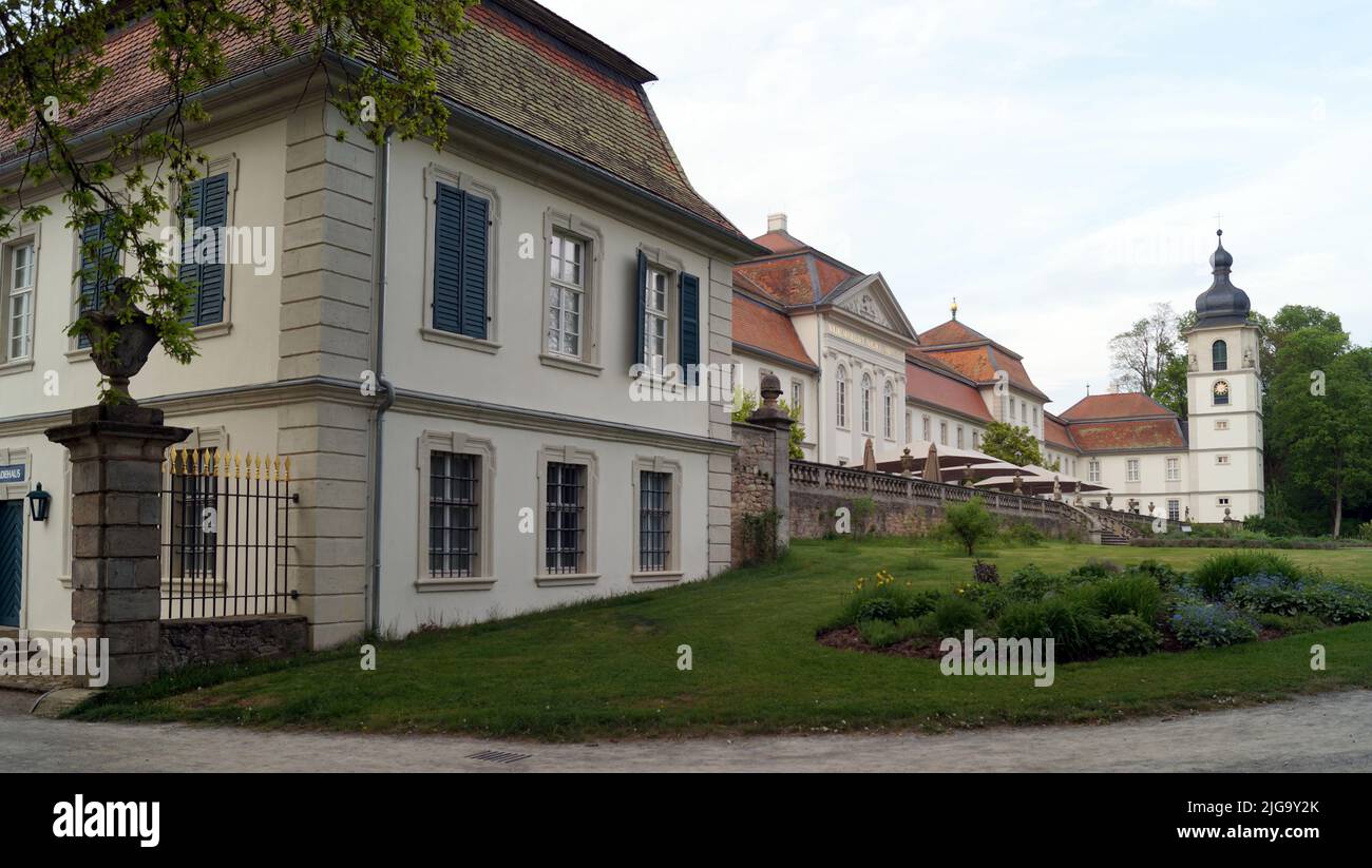 Schloss Fasanerie, palace complex from the 1700s, near Fulda, garden ...