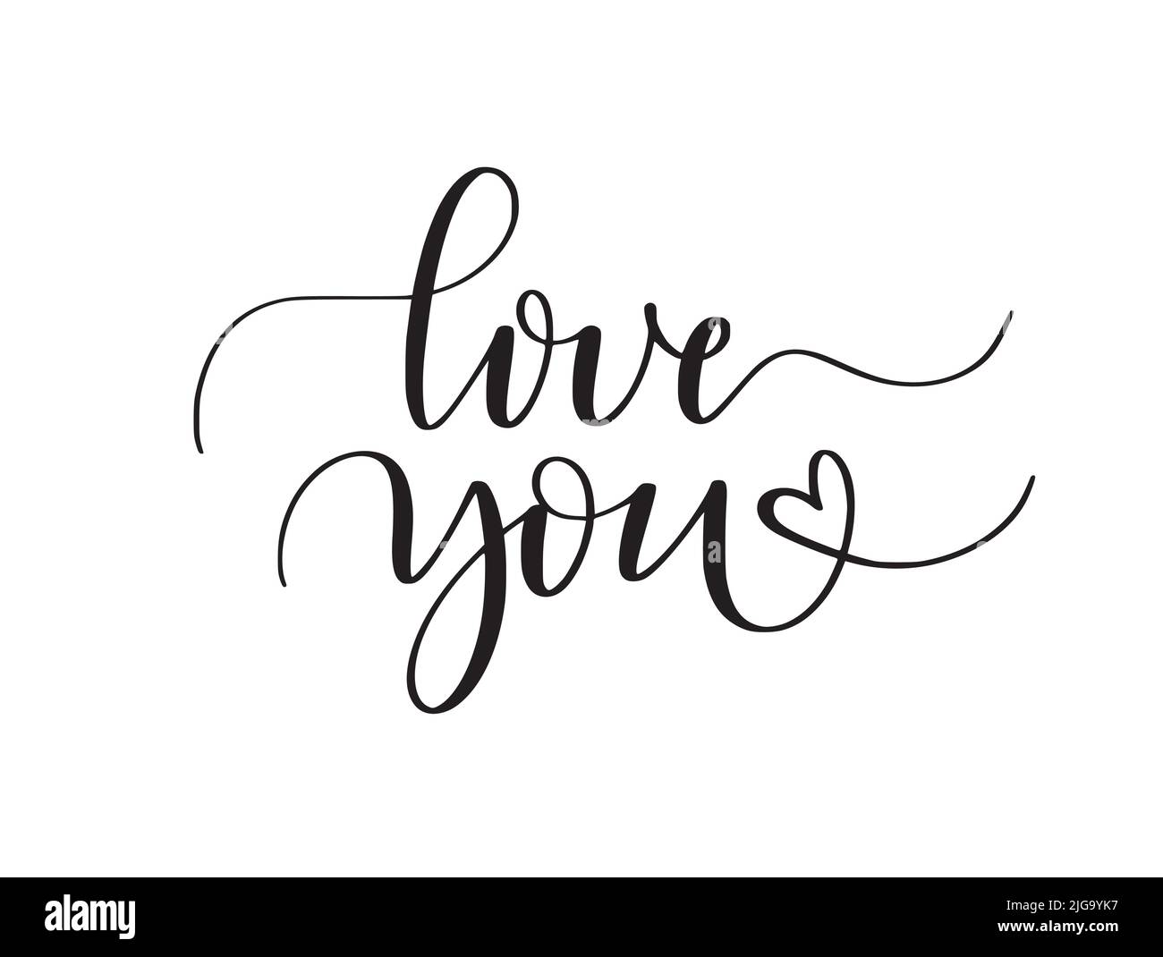 Love you cute modern calligraphy phrase Stock Vector Image & Art - Alamy