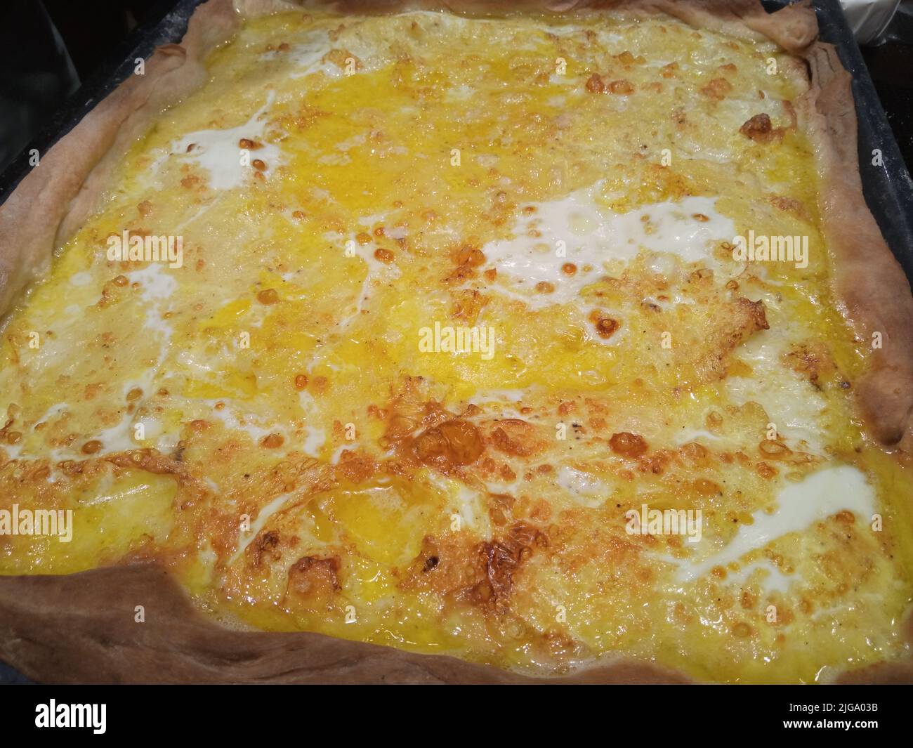 Flamiche de Dinant. Homemade recipe with cheese, butter, eggs, salt and ...