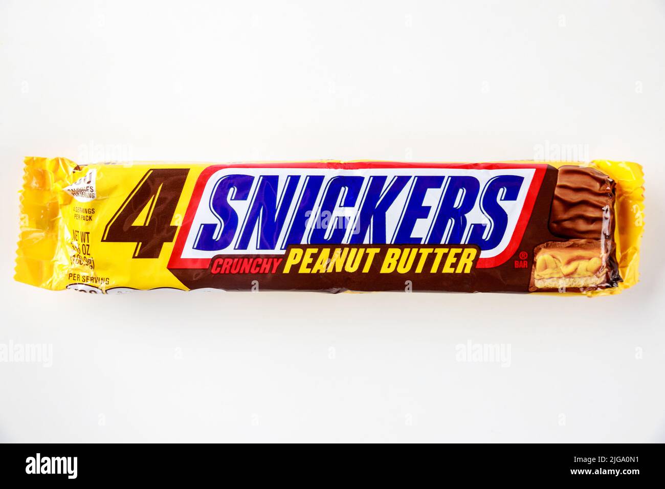 Snickers bar with crunchy peanut butter and nougat covered in milk ...