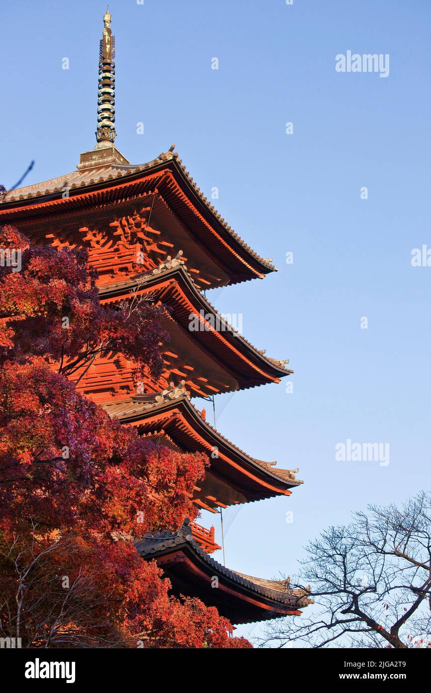 Five story pagoda at Homonji Temple in Ikegami, Tokyo, Japan Stock ...