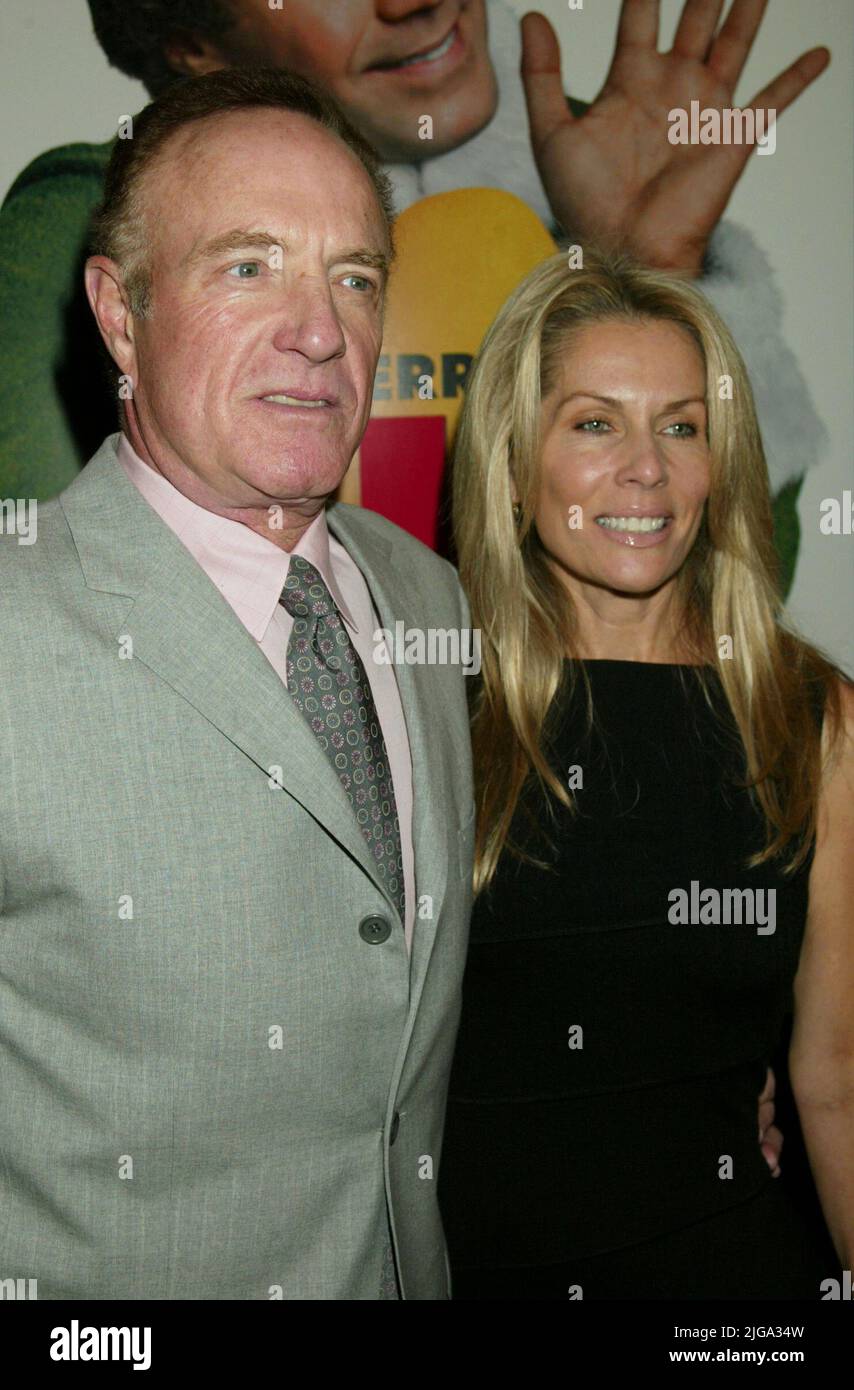 James Caan and wife Linda Stokes attend the world premiere of "Elf" at ...