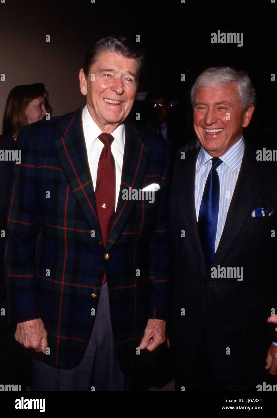 Ronald Reagan and Merv Griffin at Toys For Tots 1990 Credit: Ralph ...