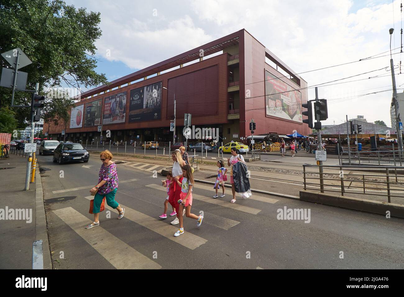 Bucharest, Romania - July 07, 2022: Obor Market building, the largest ...
