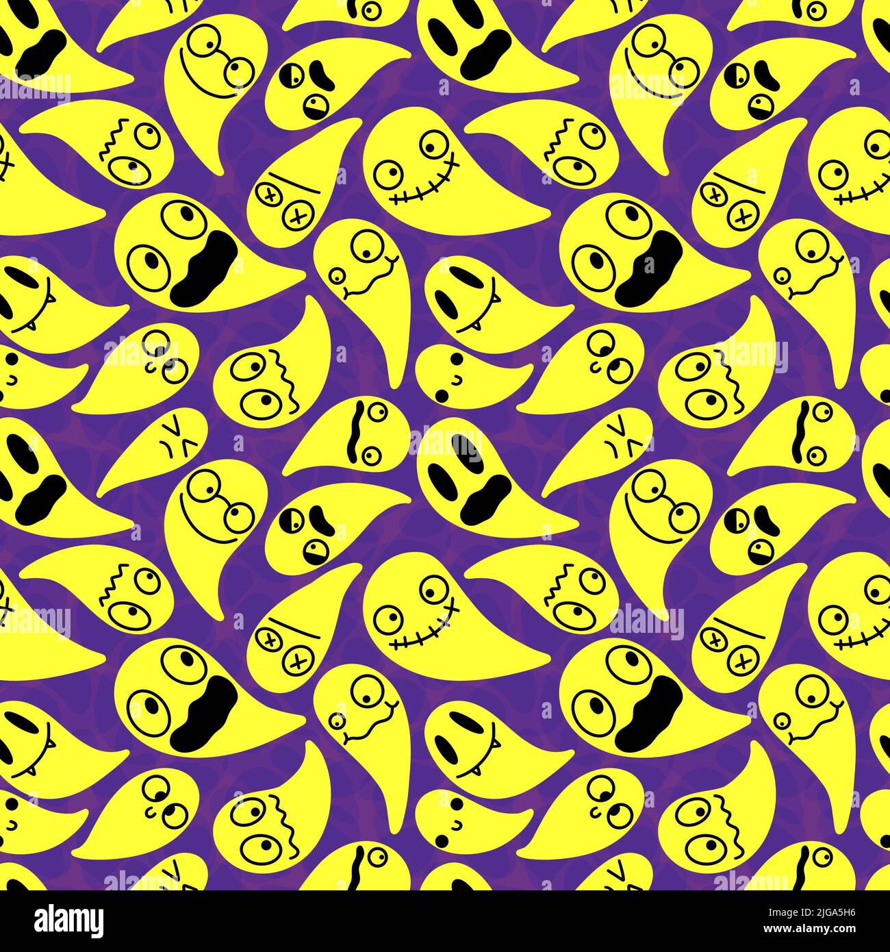 Autumn Halloween seamless cartoon ghost pattern for fabrics and ...