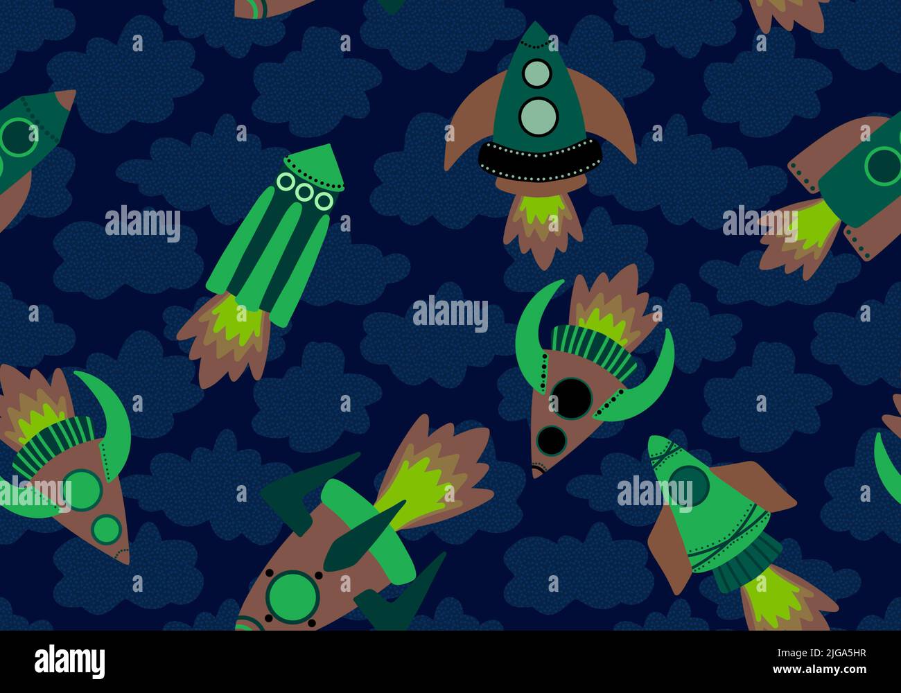 Cartoon seamless spaceship pattern for fabrics and kids and school ...