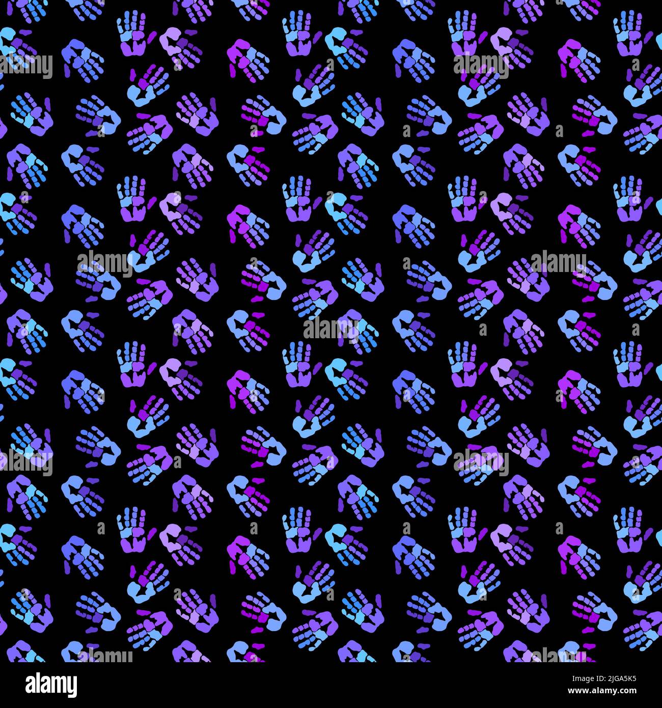 Handprint seamless team work pattern for school and fabrics and kids and hobbies and wrapping ...