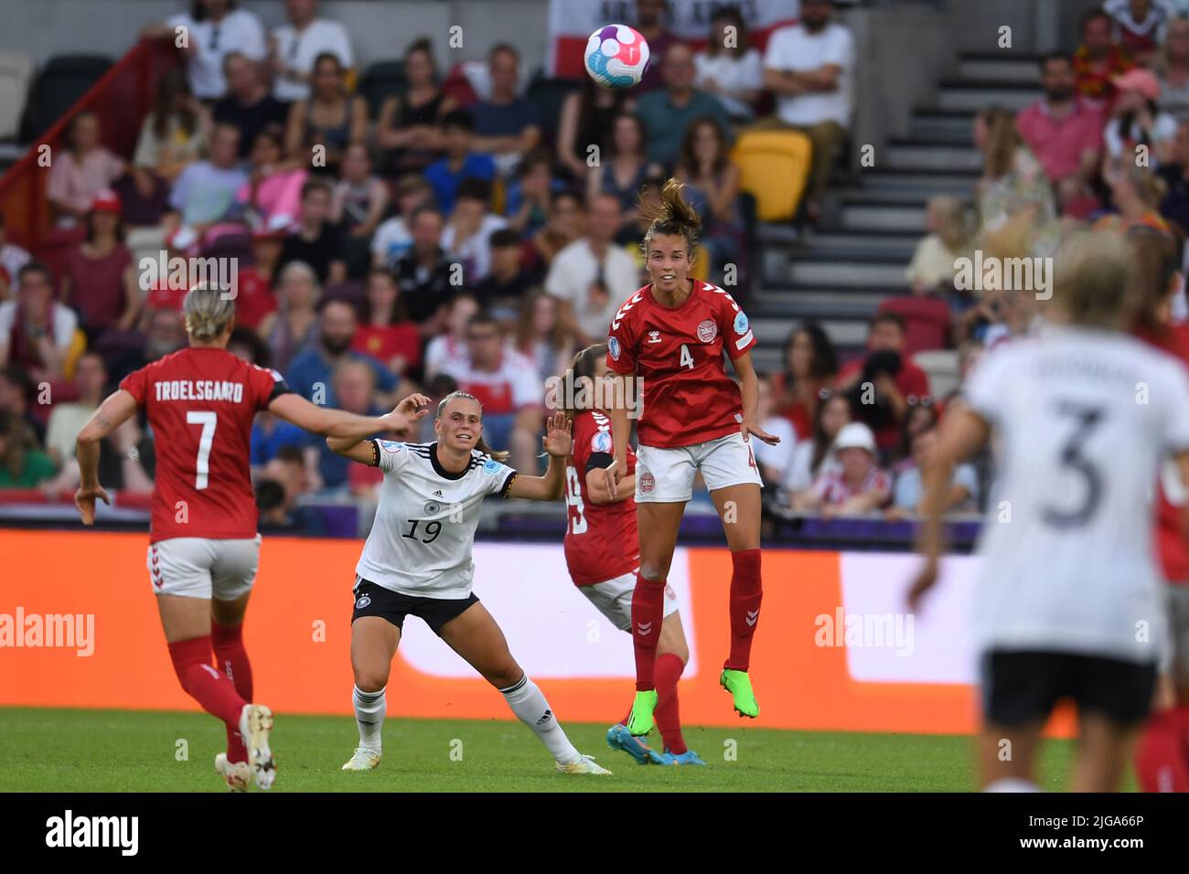 London, UK. 8th July, 2022. Rikke Sevecke (Denmark Women)Janni Thomsen ...