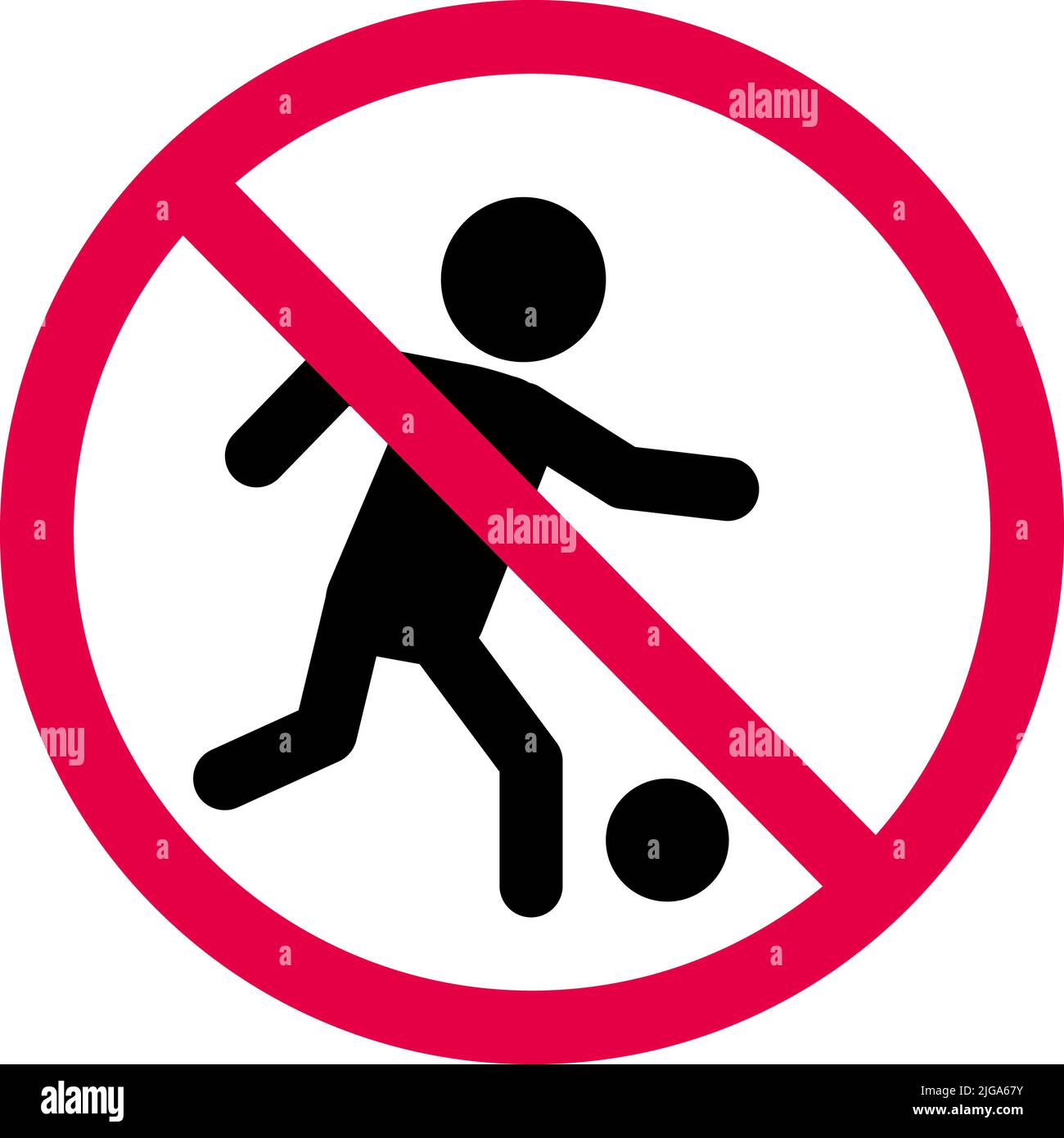no football sign. no soccer player icon. ban on playing football symbol ...