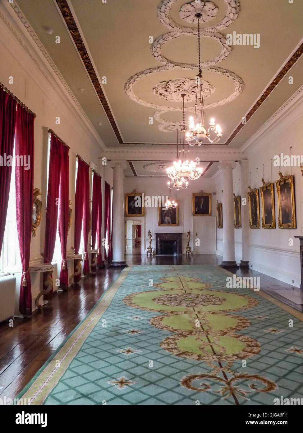 The elegant Portrait Gallery in Dublin Castle in Dublin, Ireland Stock ...
