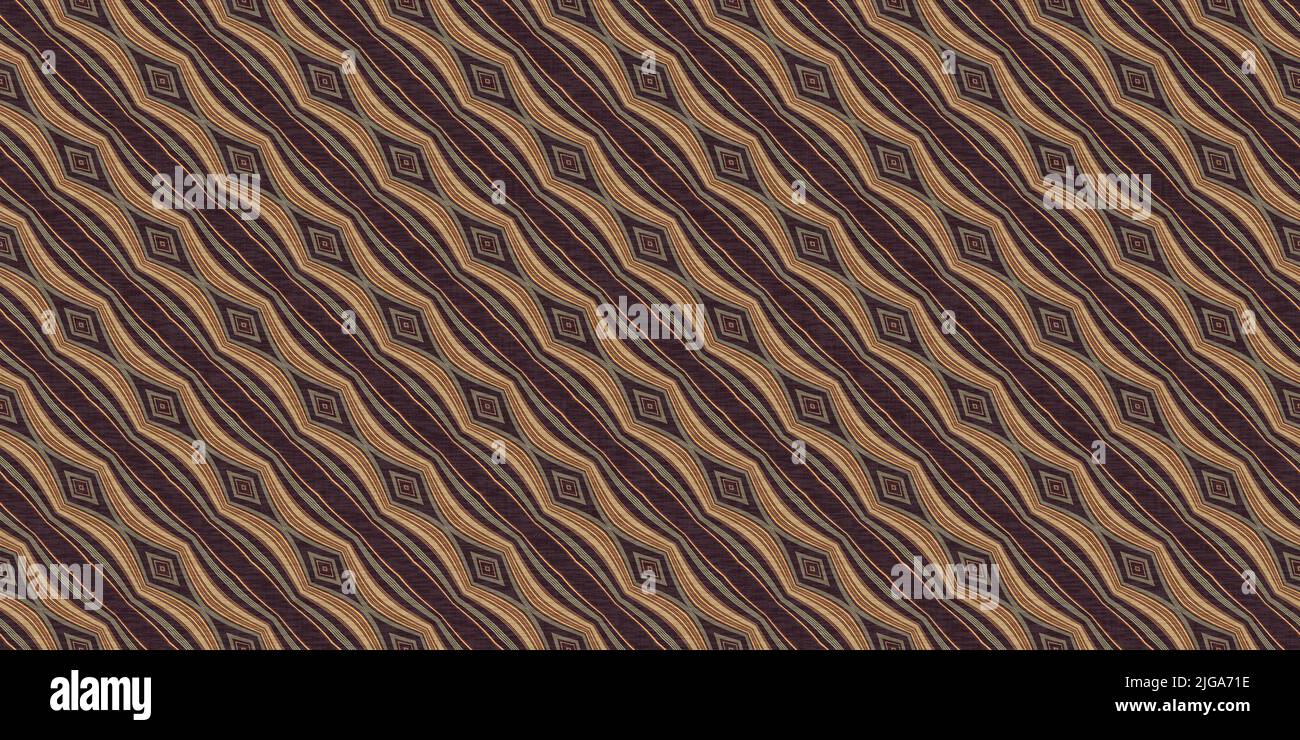 Earthy colours retro sixties geometric seamless border pattern in ...