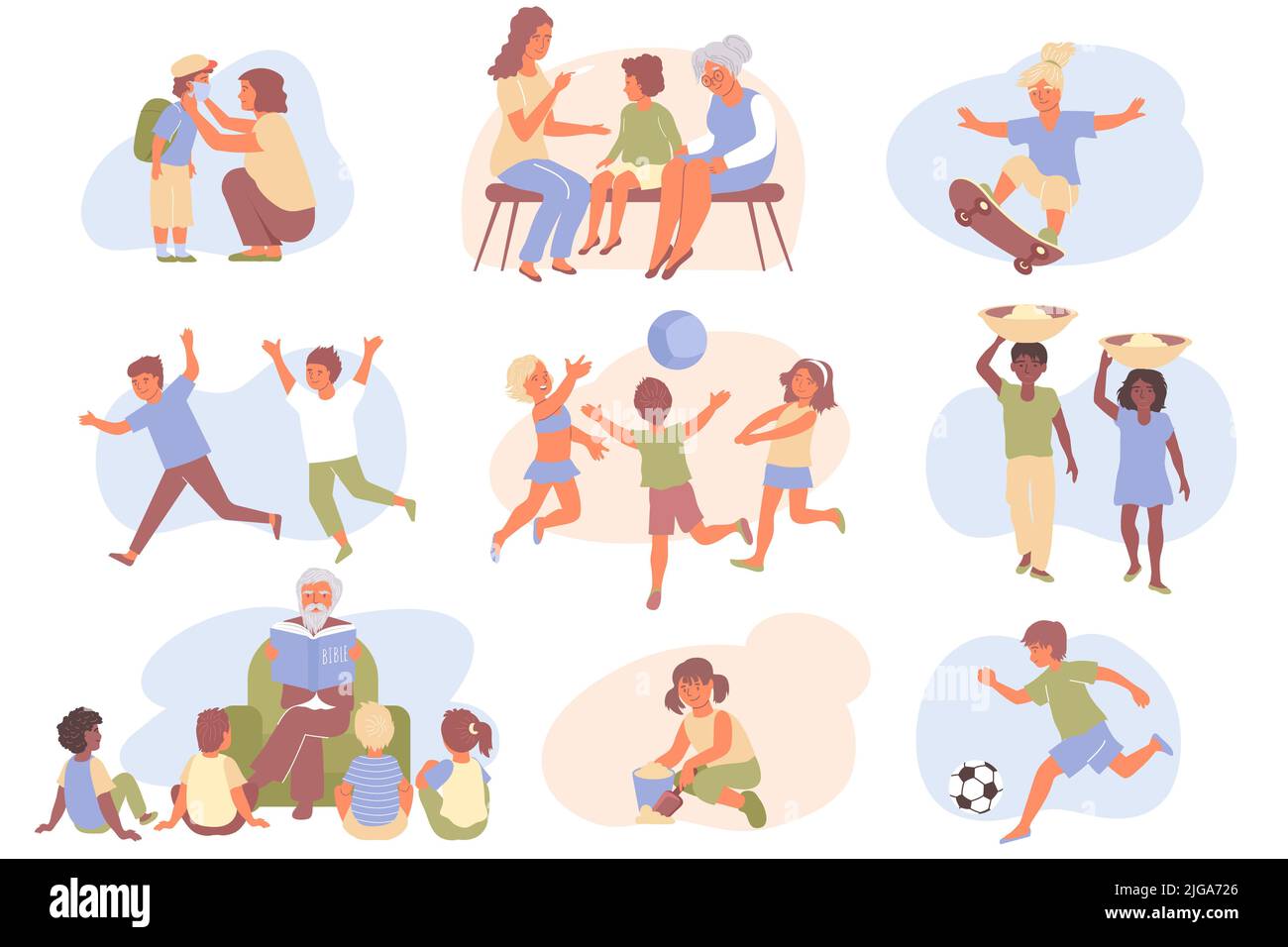 Family family life relax children Stock Vector Images - Alamy