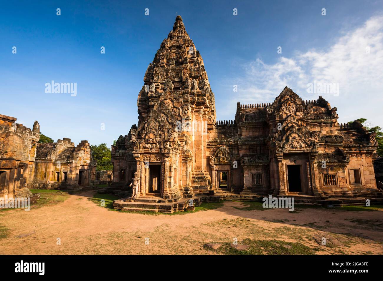 Prasat Hin Khao Phanom Rung, Khmer temple, tower, Buri Ram, Buriram, Isan(Isaan),Thailand ...