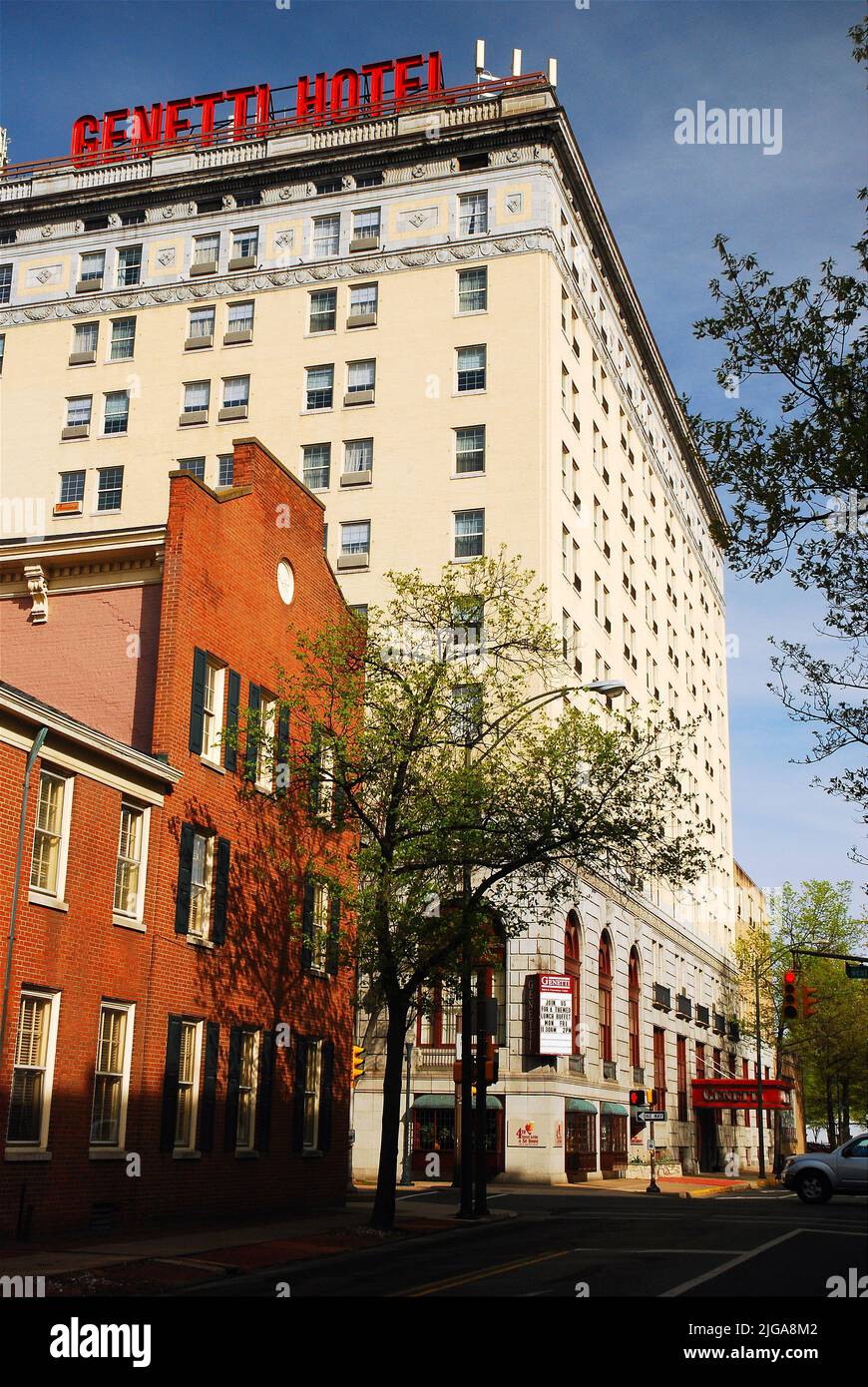 The Genetti Hotel is an old grand style hotel in the downtown district ...
