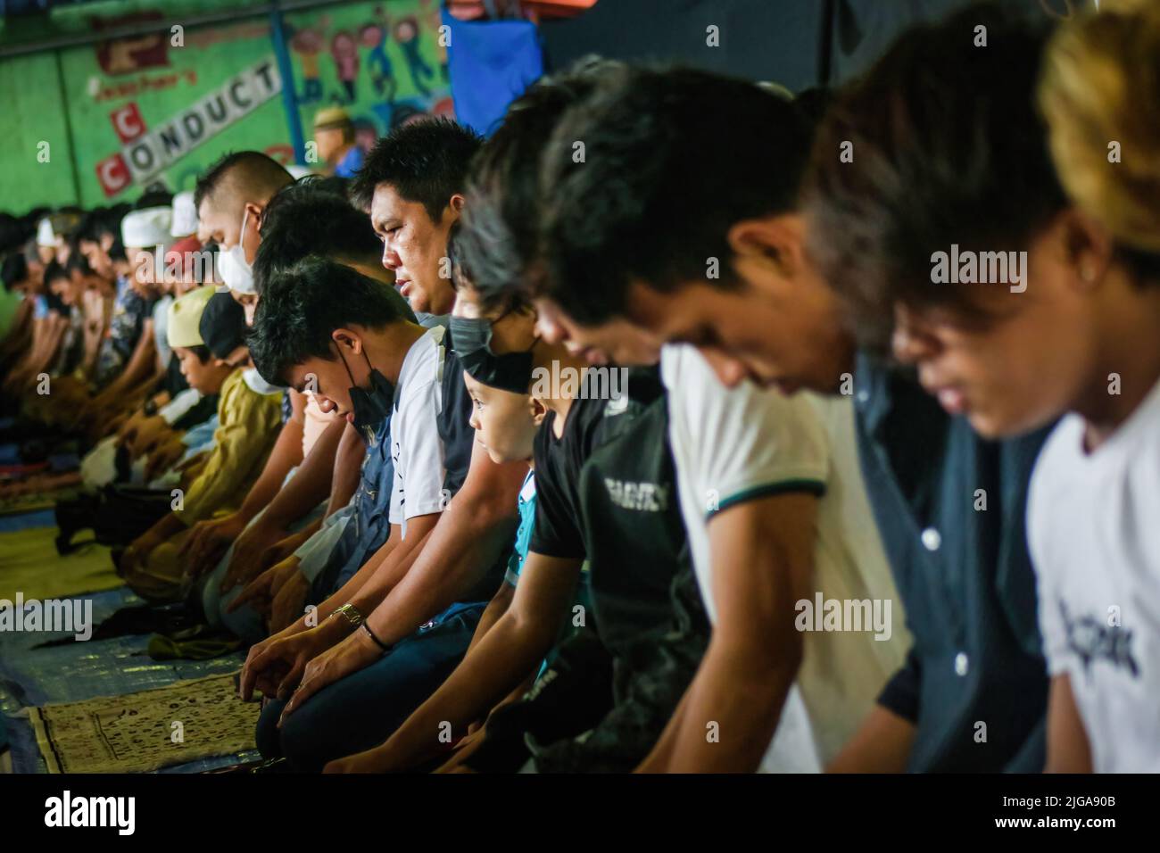 Antipolo, Philippines. 09th July, 2022. Muslims recite a morning prayer ...