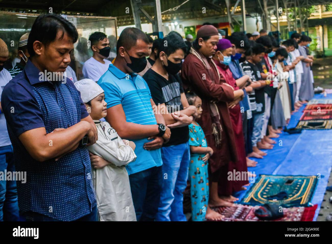 Antipolo, Philippines. 09th July, 2022. Muslims recite a morning prayer ...
