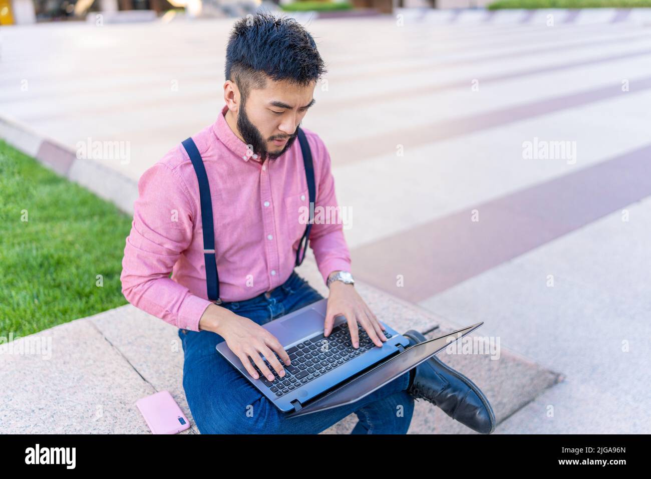 Laptop top view hi-res stock photography and images - Alamy