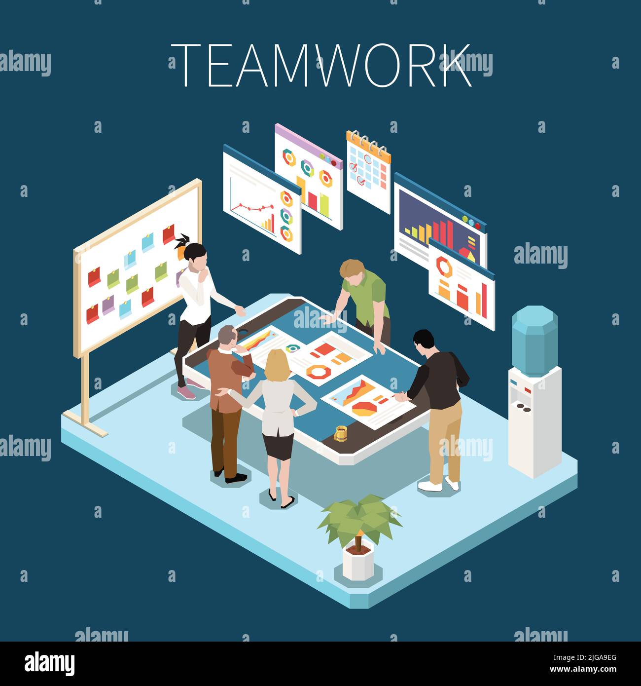 Office workforce isometric hi-res stock photography and images - Alamy