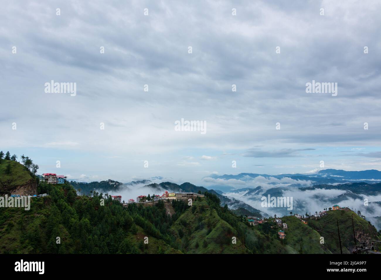 Shimla cityscape aerial view a scenic hill station in the Himalayas at ...