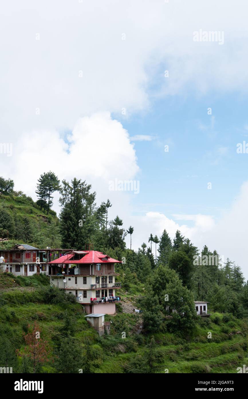 Shimla cityscape aerial view a scenic hill station in the Himalayas at ...