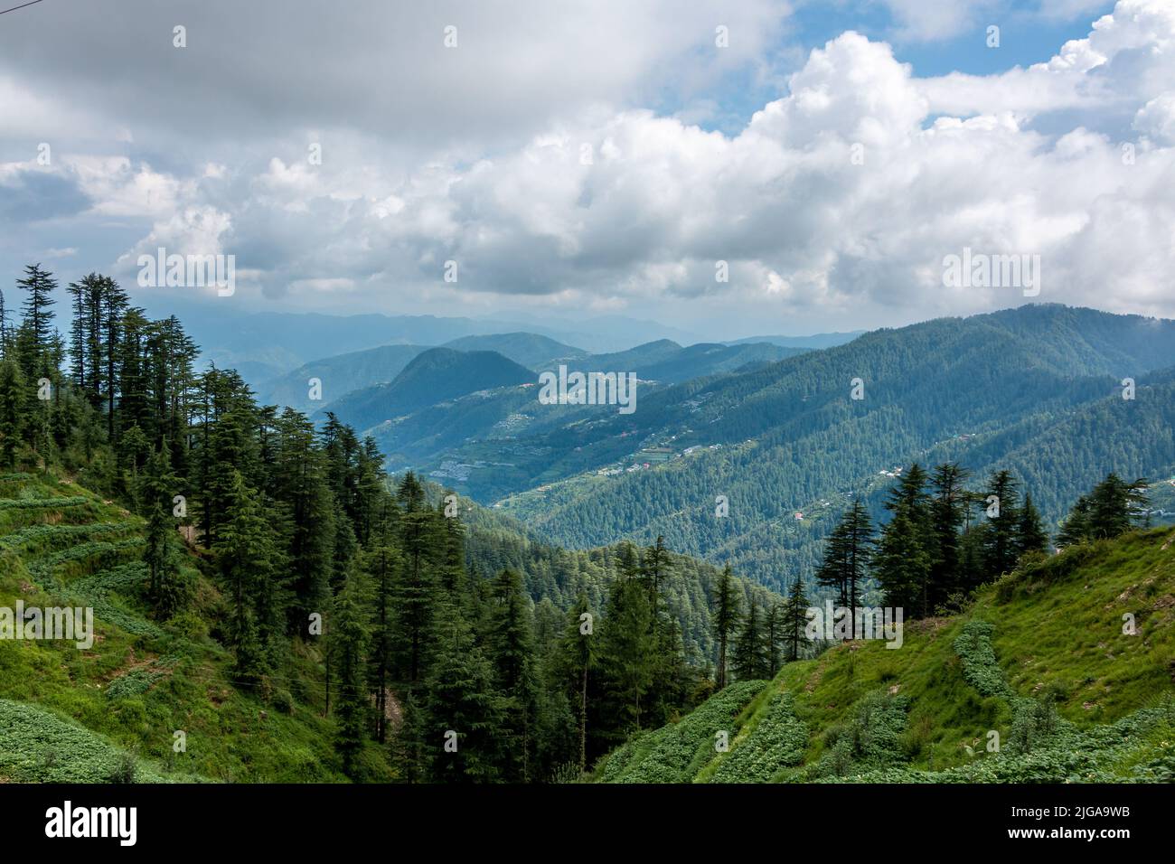 Shimla cityscape aerial view a scenic hill station in the Himalayas at ...