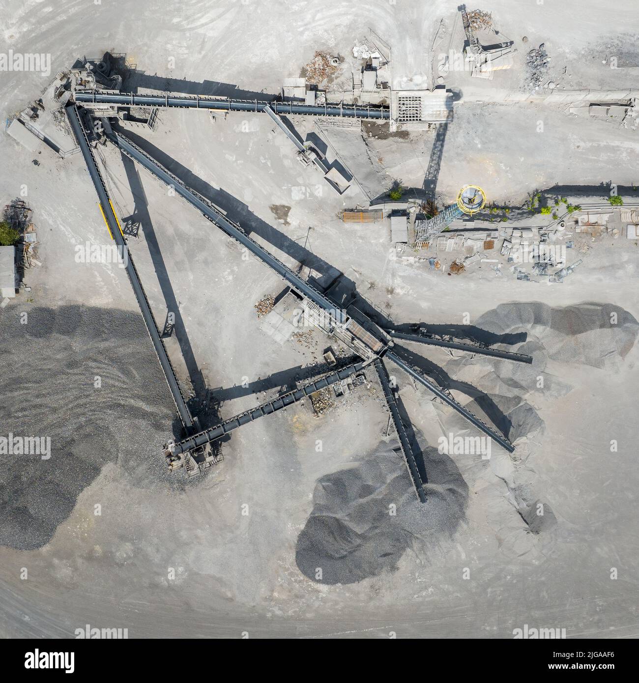 Sand and gravel sorting plant. Open sand and dolomite mine. Industrial ...