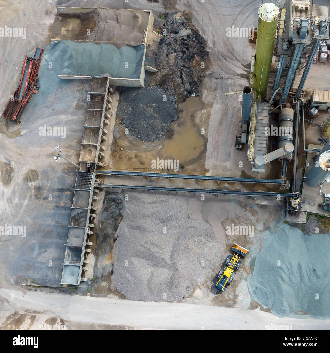 Cement Factory. Industrial Background. Aerial View of Cement Production ...