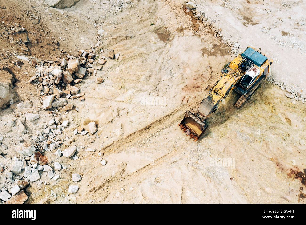 Sand and gravel sorting plant. Open sand and dolomite mine. Industrial ...