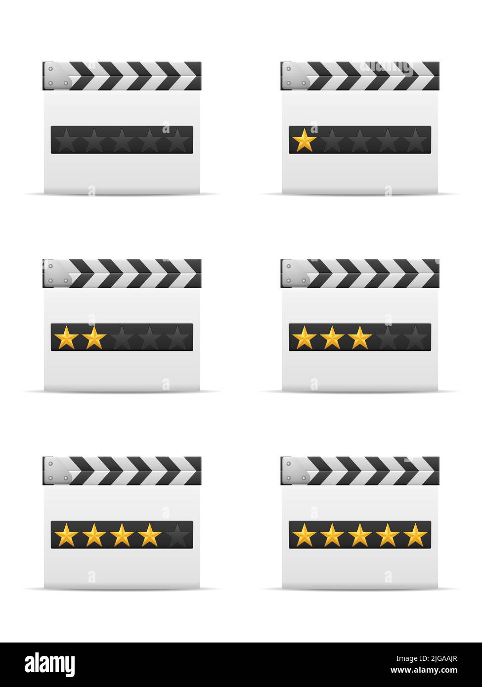 Clapperboard rating set on a white background. Vector illustration ...